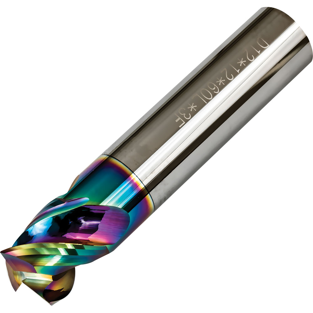 EA3F12-12120060DLC 12mm Diameter 12mm Flute Variable Helix Carbide End ...