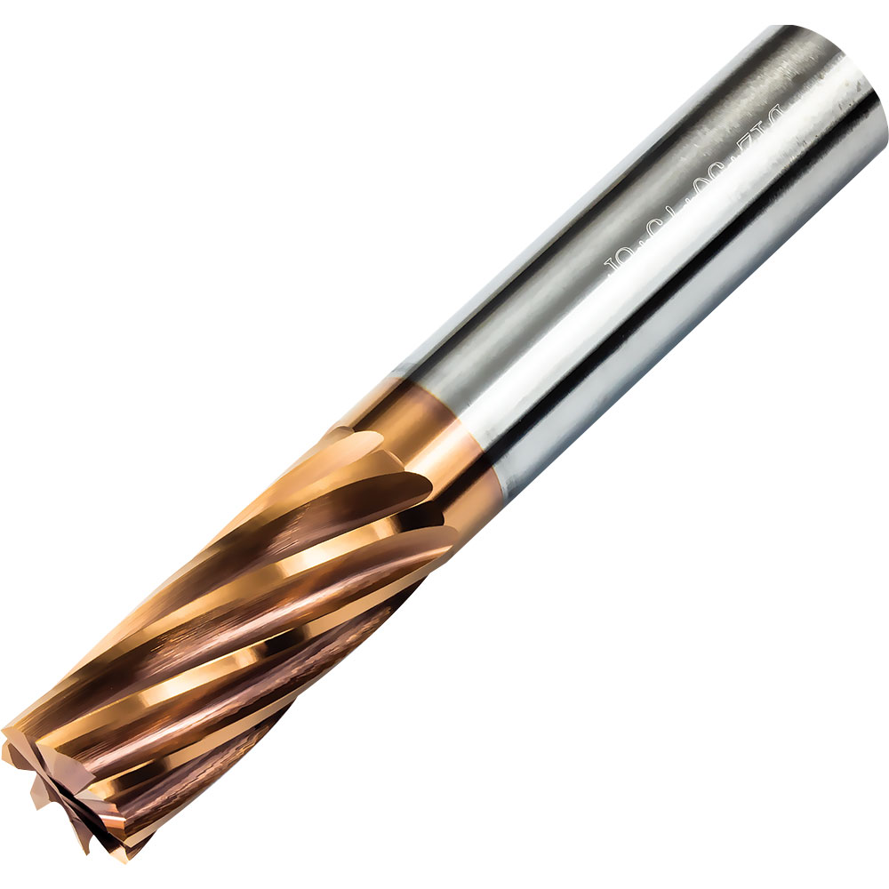 ED8S-10100075 10mm Diameter 8 Flute Finishing Carbide End Mill AlTiCrN ...