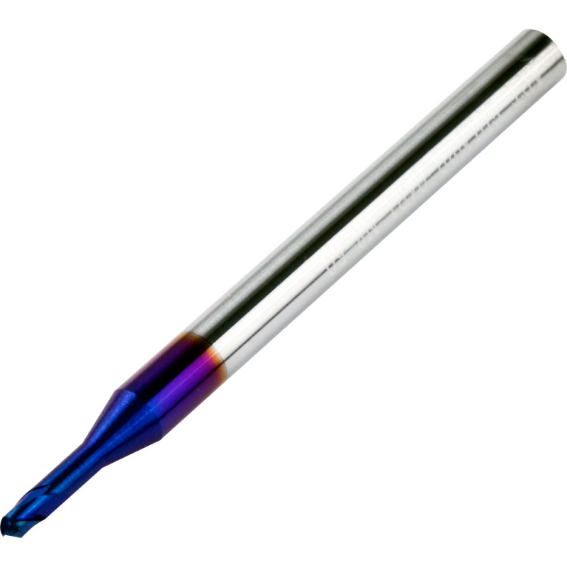 Long Neck Ball Nose End Mill 2mm Dia 8mm Neck Length 50mm Long 68HRC Associated Production Tools