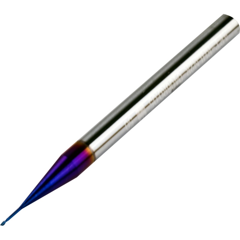 Long Neck End Mill 0.6mm Dia with 0.05mm Corner Rad 4mm Neck Length 50mm Long 68HRC Associated ...