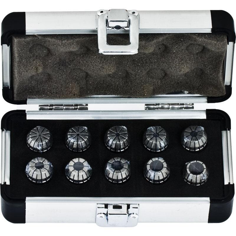 ER16 10 Piece Collet Set 1-10mm 0.008mm Runout Associated Production Tools