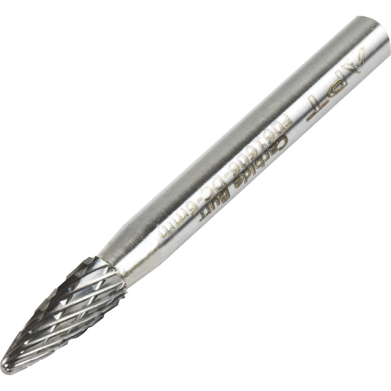 Carbide Burr 6mm Diameter 16mm Head Length Double Cut Ball Nose Tree ...