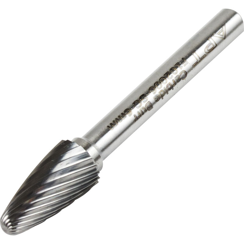 Carbide Burr 16mm Diameter 25mm Head Length Single Cut Ball Nose Tree ...