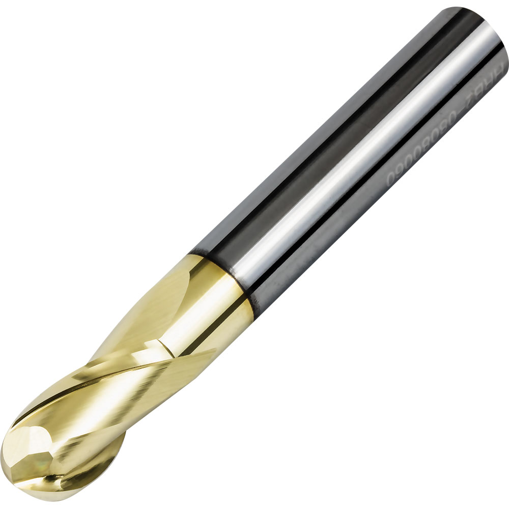 HRB2-20200100 2 Flute Ball Nose Carbide End Mill for Titanum and HRSA 20mm Diameter AlTiN-ZrN ...