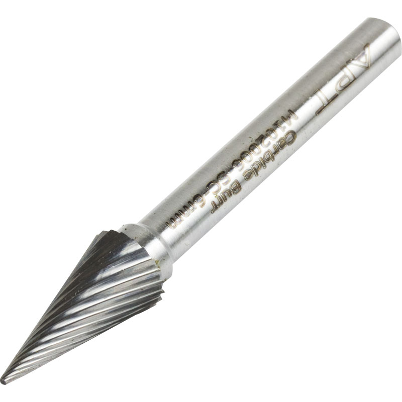 Carbide Burr 12mm Diameter 25mm Head Length Single Cut Cone Associated ...