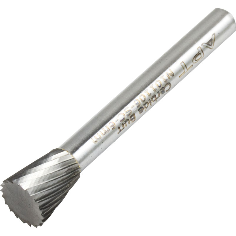 Carbide Burr 10mm Diameter 11mm Head Length Single Cut Inverted Cone ...