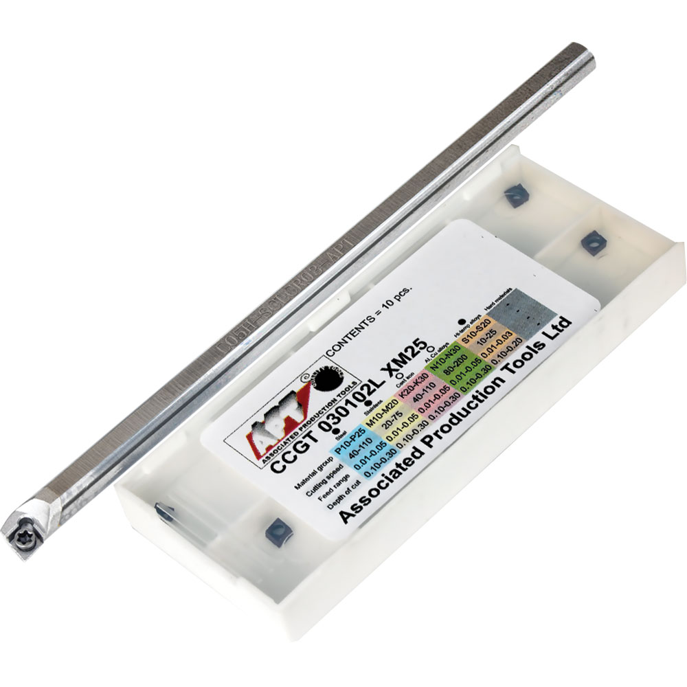 SET - C05H SCLCR 03-APT 5mm diameter Carbide Shank Boring Bar with 10 ...