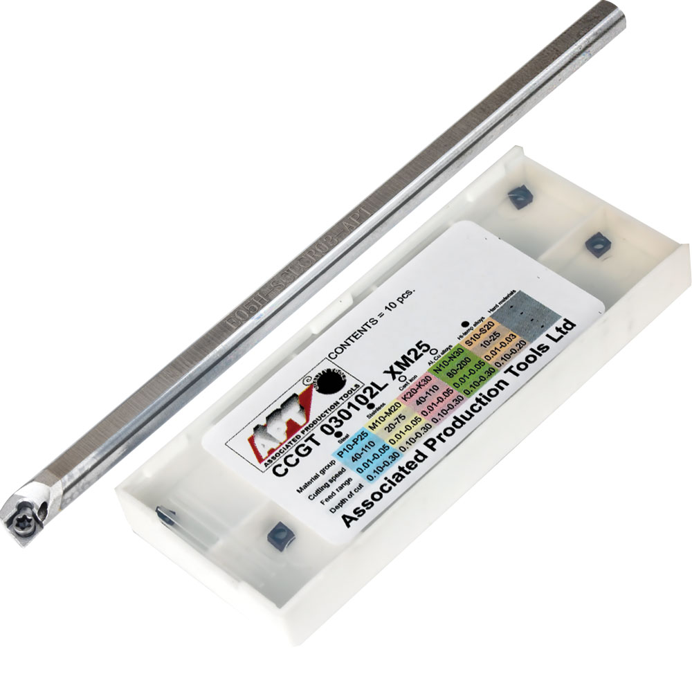 SET - E06J SCLCR 03-APT 6mm diameter Carbide Shank Boring Bar with 10 ...